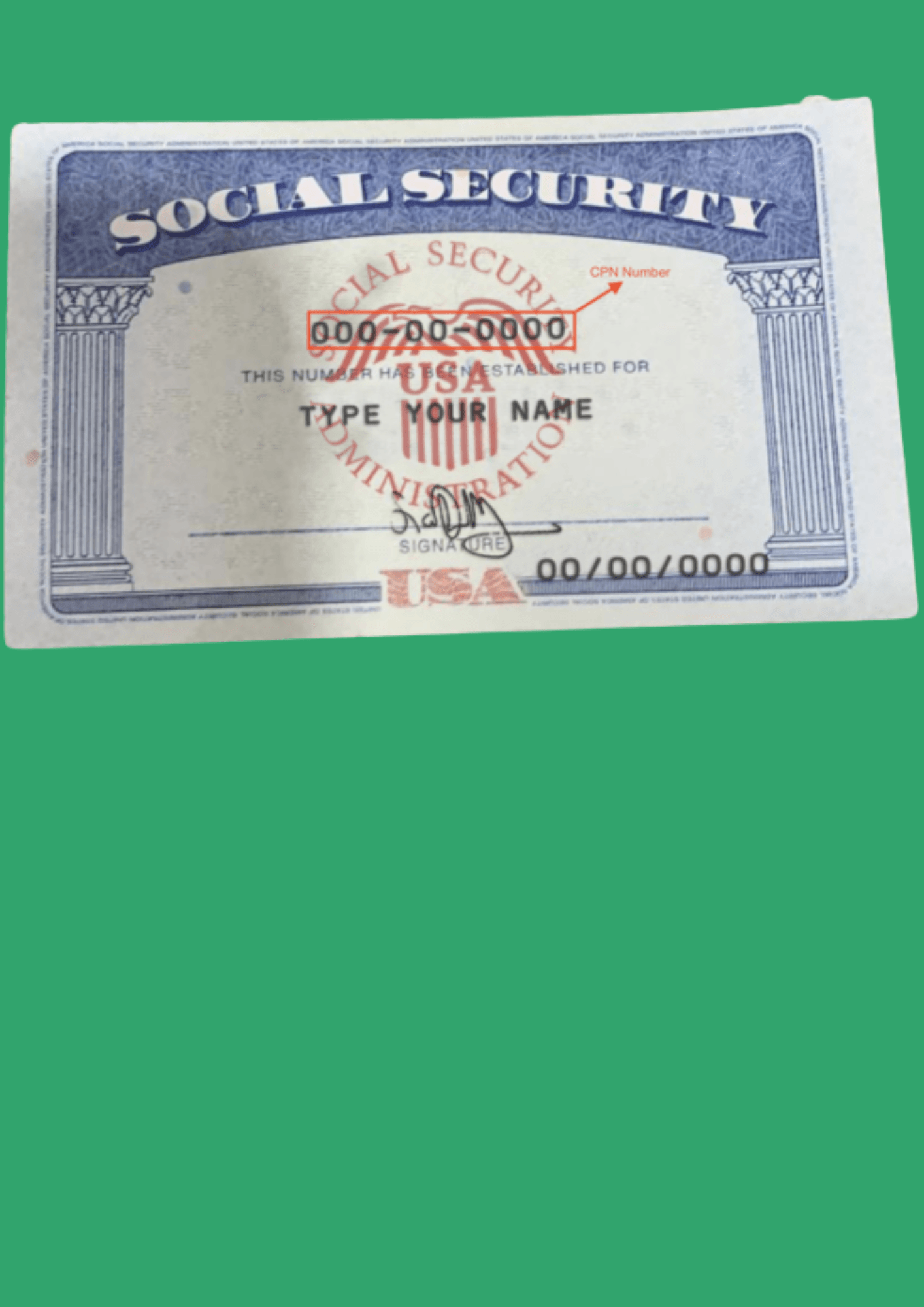 7 High Quality Free Editable Blank Social Security Card Template Edit Ssc